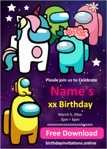 FREE Among Us Birthday Invitation Template | Edit Online