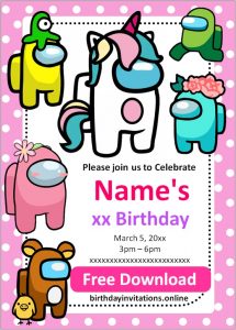 FREE Among Us Birthday Invitation Template | Edit Online