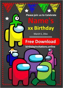 FREE Among Us Birthday Invitation Template | Edit Online