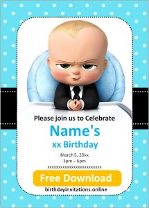 FREE Boss Baby Birthday Invitation Template | Edit Online