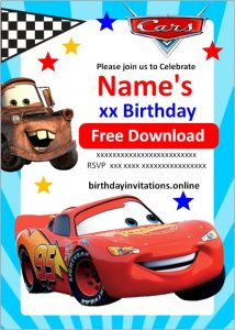 FREE Cars Birthday Invitation Template | Edit Online
