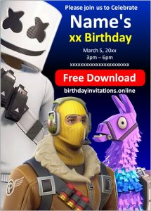 FREE Fortnite Birthday Invitation Template | Edit Online