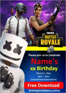 FREE Fortnite Birthday Invitation Template | Edit Online