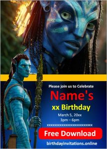 FREE Avatar Birthday Invitation Template | Edit Online