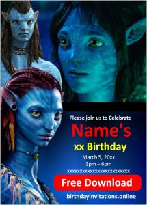 FREE Avatar Birthday Invitation Template | Edit Online
