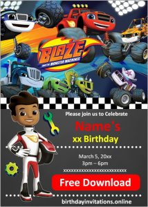 FREE Blaze Birthday Invitation Template | Edit Online