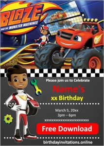FREE Blaze Birthday Invitation Template | Edit Online