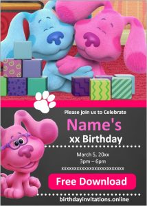 FREE Blue's Clues Birthday Invitation Template | Edit Online