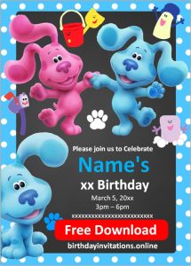 FREE Blue's Clues Birthday Invitation Template | Edit Online