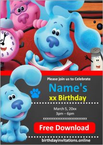 FREE Blue's Clues Birthday Invitation Template | Edit Online