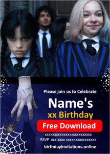 FREE Wednesday Birthday Invitation Template | Edit Online
