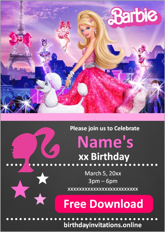 Barbie Invitations Birthday Invitations