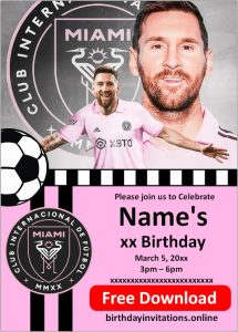 FREE Messi Birthday Invitation Template | Edit Online
