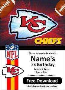 Kansas City Chiefs Invitations Birthday Invitations