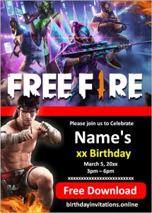 Free Fire Invitations Birthday Invitations