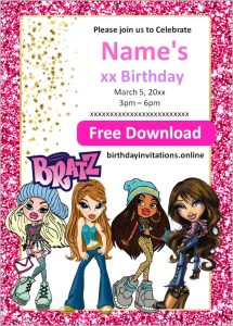 Bratz Invitations Birthday Invitations