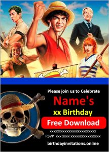One Piece Invitations Birthday Invitations