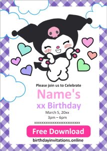 FREE Kuromi Birthday Invitation Template | Edit Online